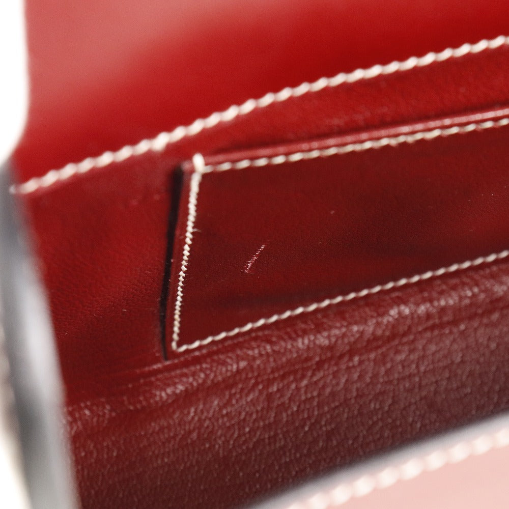 [헤르메스] 헤르메스 Clacket 송아지 보르도 f 새겨진 숙녀 핸드백