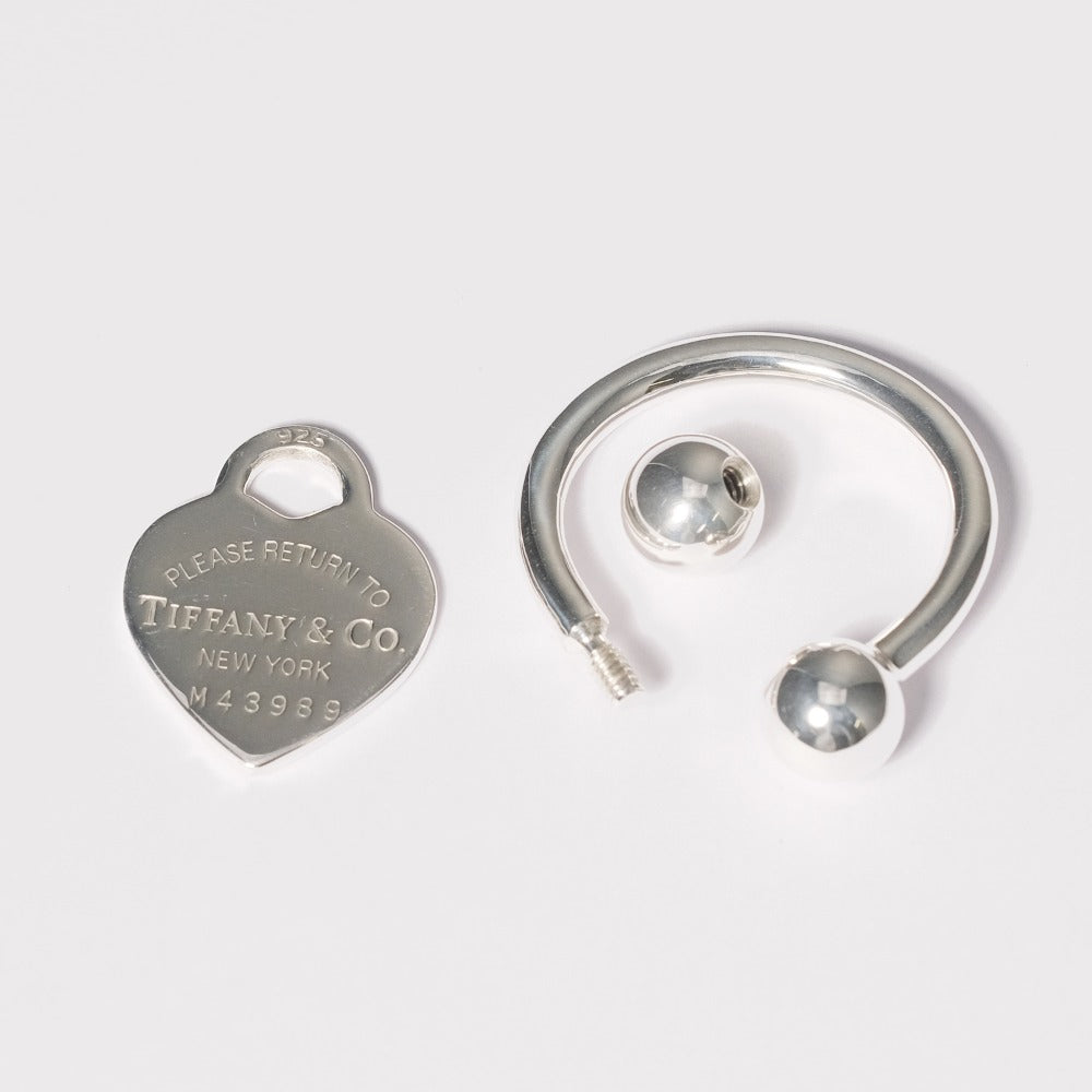 [TIFFANY & CO.] Tiffany Heart Tag Return toe Silver 925_ KeychainA-rank