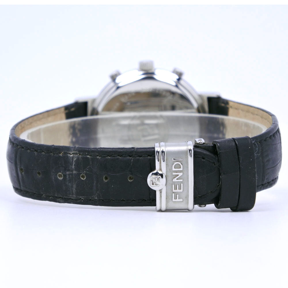 [FENDI] Fendi 4500g stainless steel black quartz chronograph men's black dial watchA-rank
